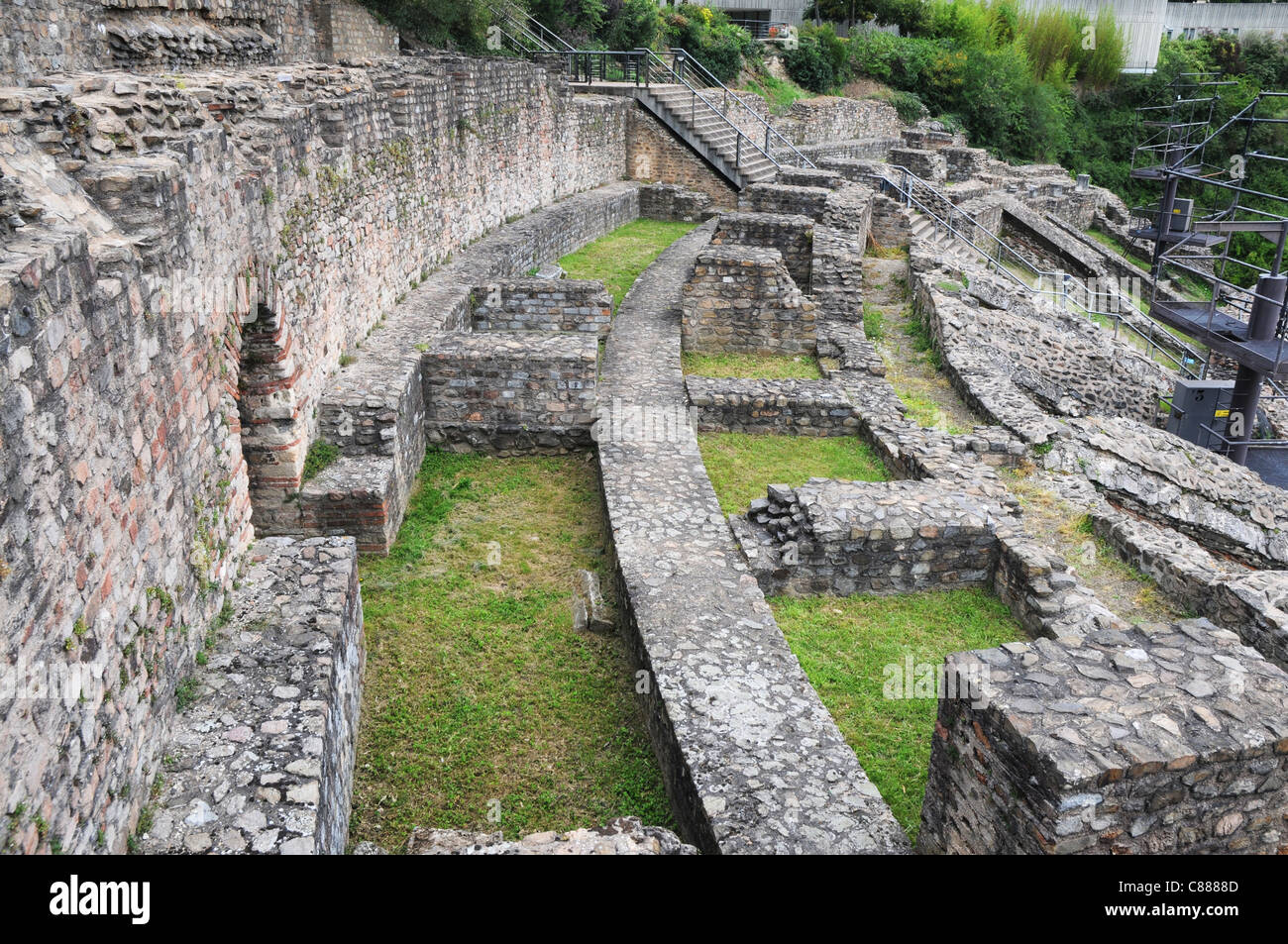 Odeon of Lyon next to Ancient Theatre of Fourvière in Lyon city, France ...