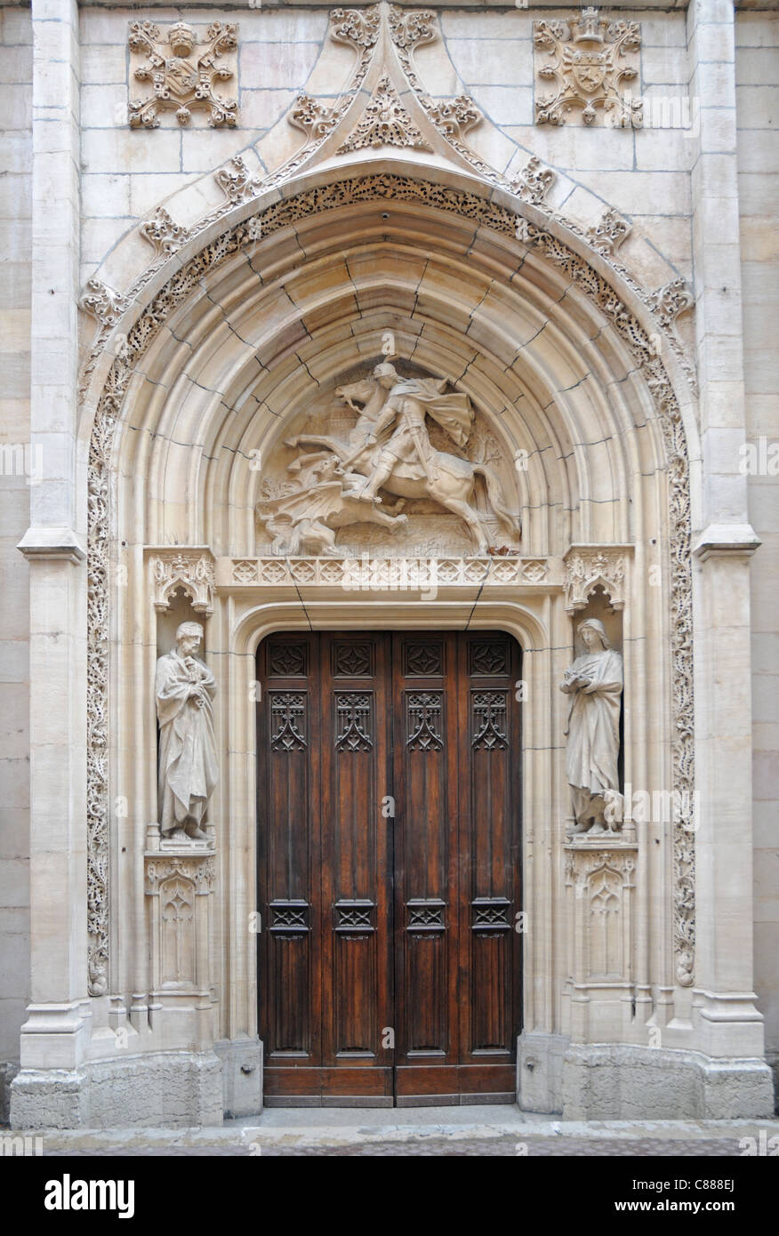 Portal of Eglise Saint-Georges (Church of St. George) in Lyon city ...