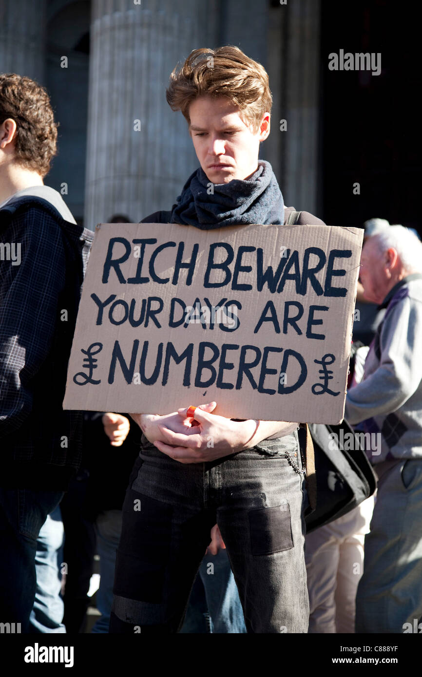Occupy London protest, October 15th 2011. Protest spreads from the US ...