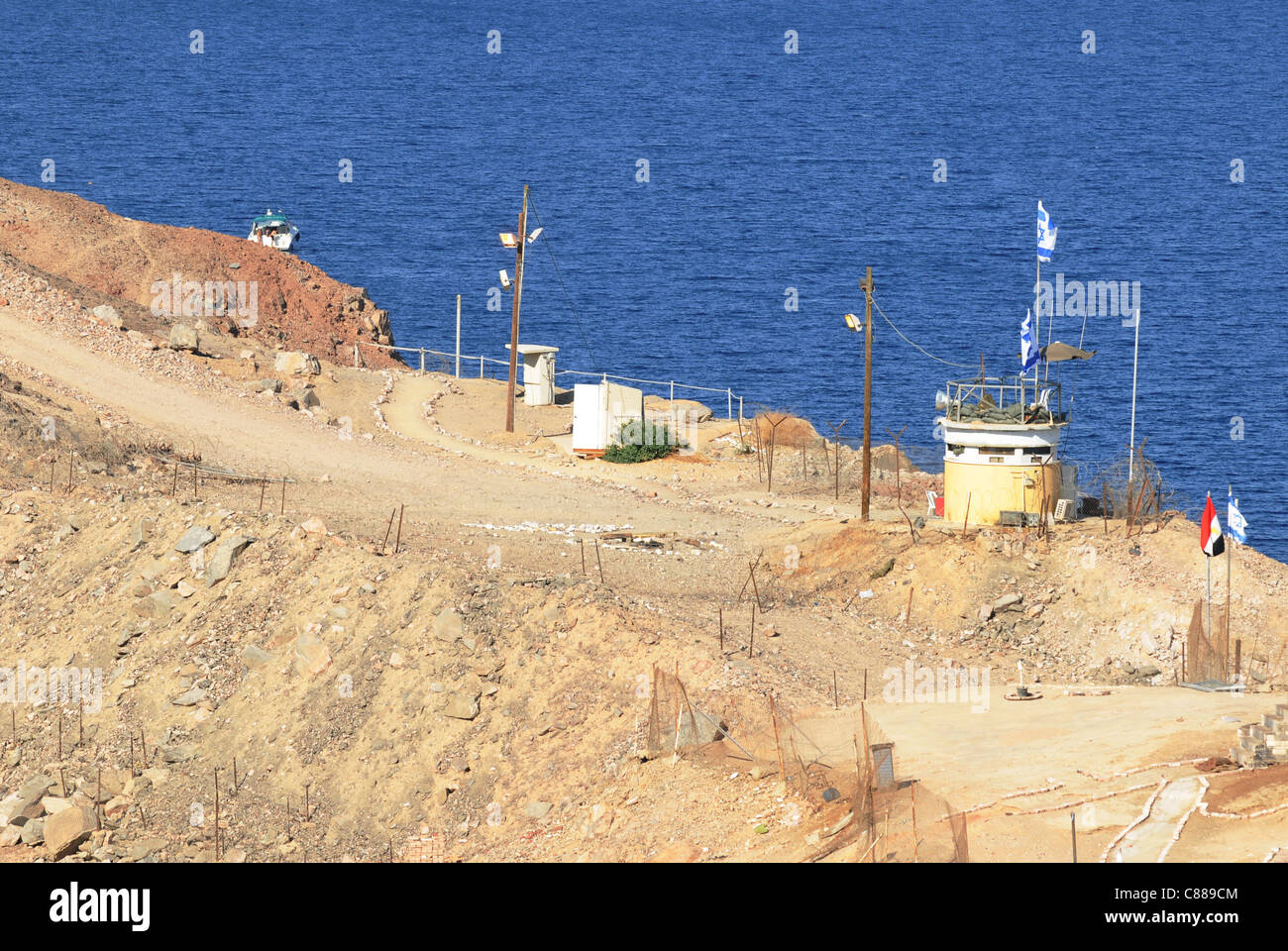 Guard post on border between Taba, Egypt, and Eilat, Israel Stock Photo ...