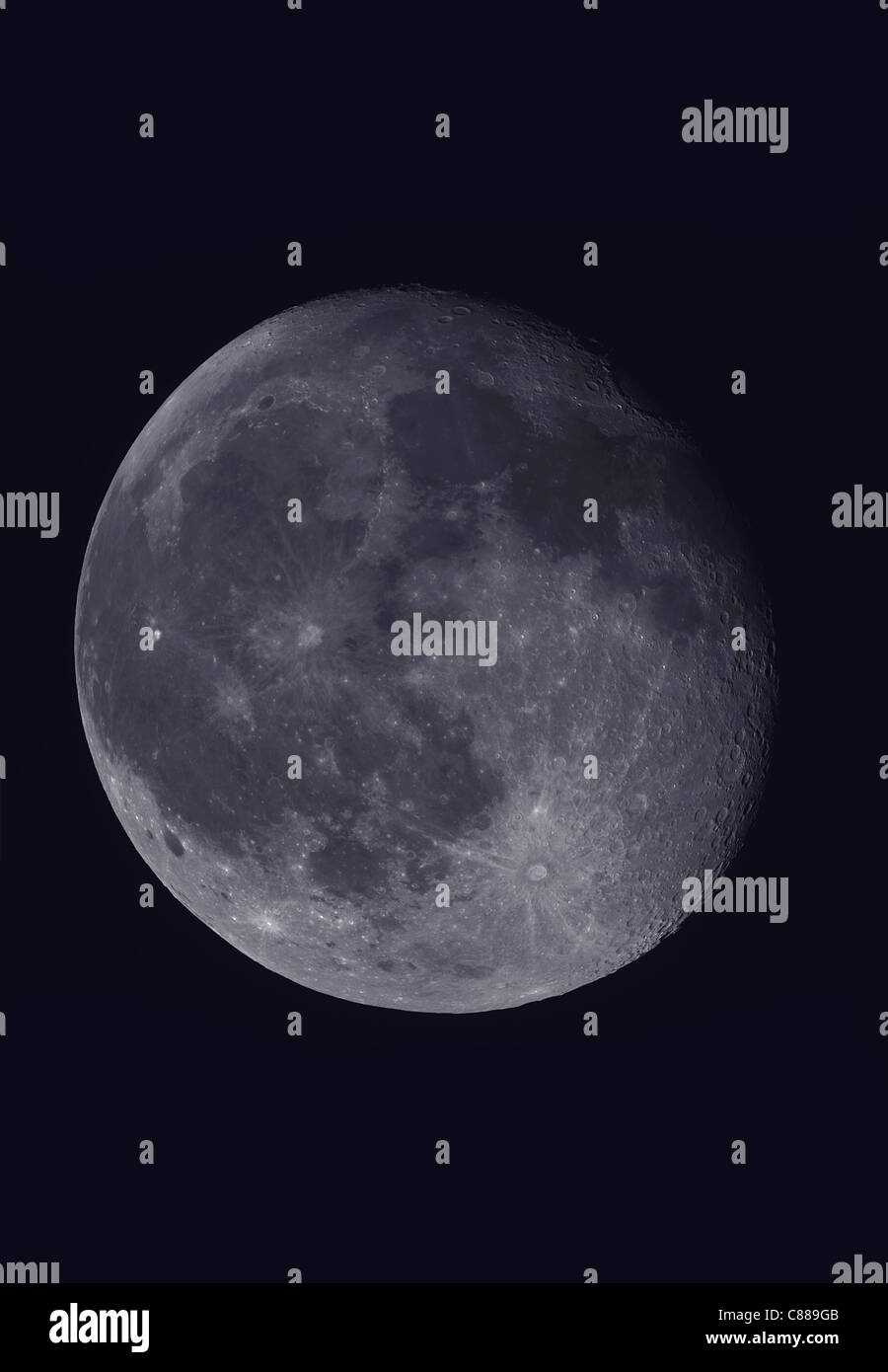 Disk of the moon photographed in high resolution through an ...