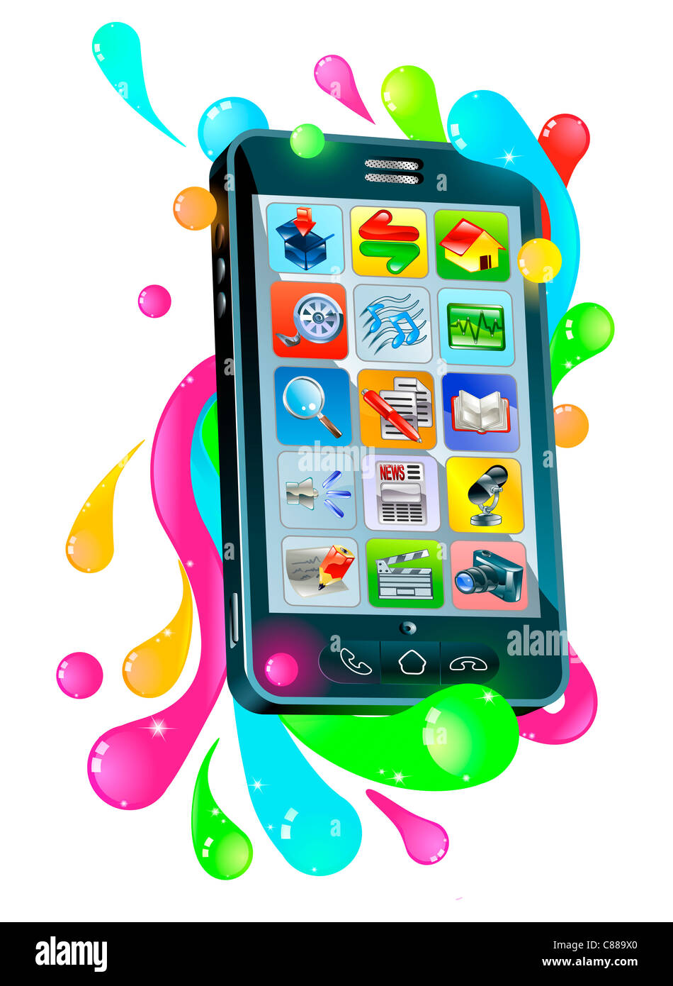 Funky modern mobile phone smartphone jelly bubble concept Stock Photo ...