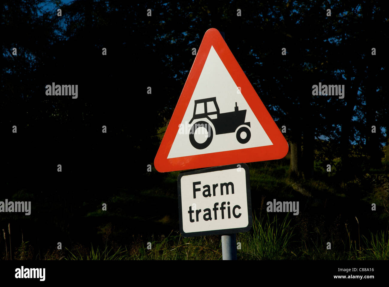 Road sign for farm traffic Stock Photo - Alamy