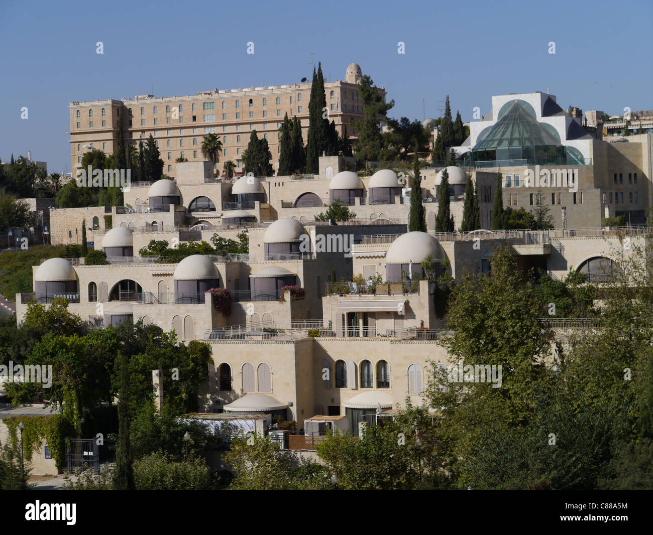 West Jerusalem skyline facing Old City, with King David Hotel Stock ...
