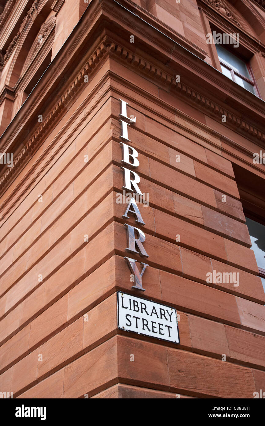 red sandstone exterior of the central library belfast city centre ...
