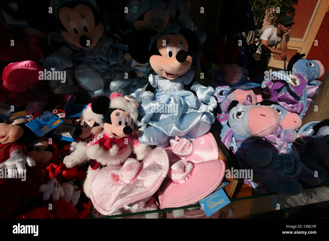 Souvenir shop with Mickey Mouse and Eeyore the Donkey in Disneyland ...