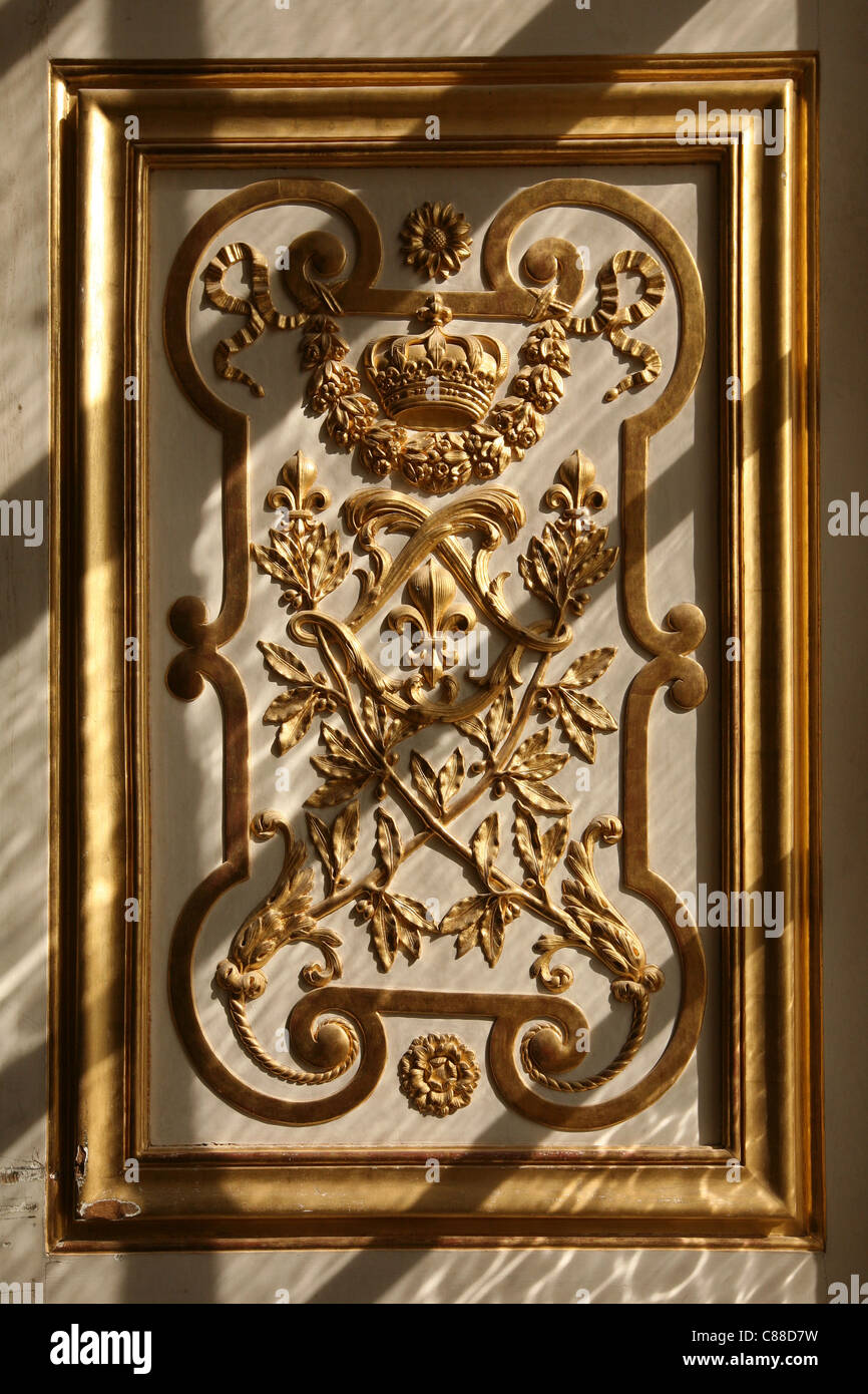 Detail of the decoration of the Palace of Versailles, France Stock ...