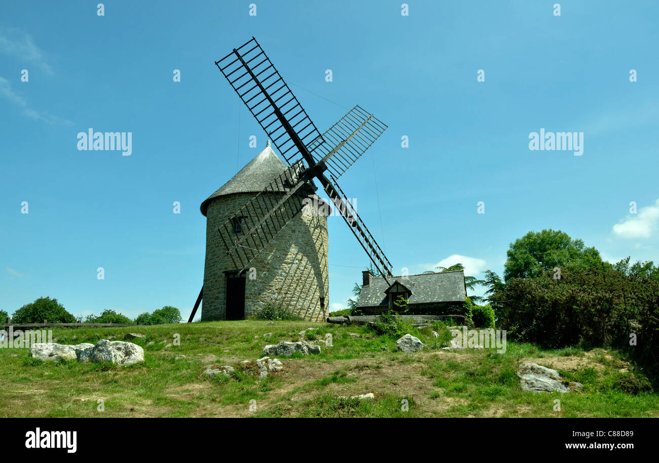 Mont Dol windmill on top of hill (Ille et Vilaine, Brittany, France ...