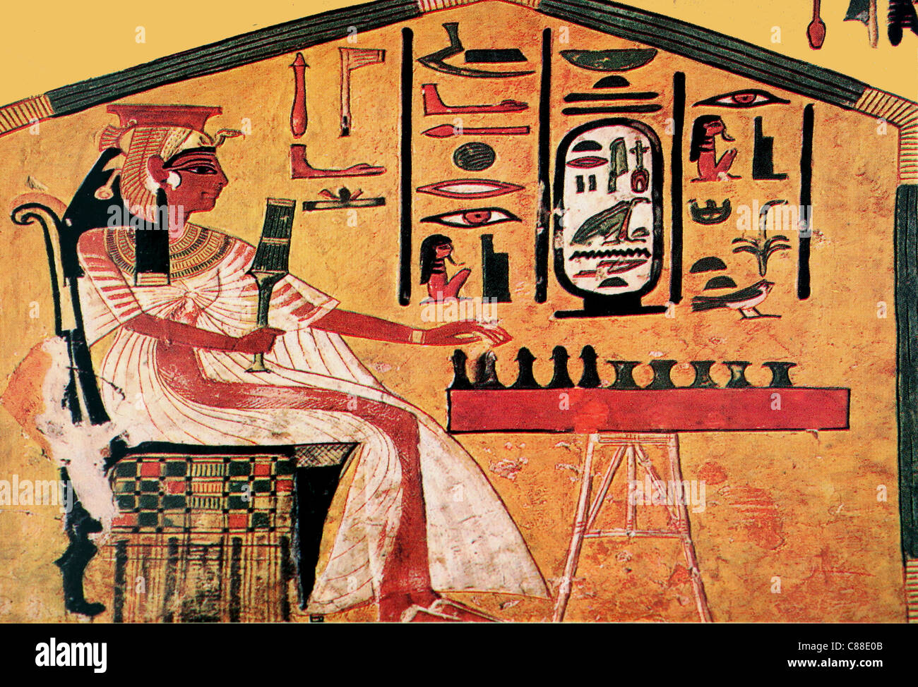 Modern art representation of Queen Nefertari playing chess Stock Photo ...