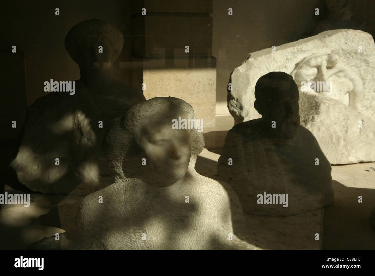 Marble statues by Auguste Rodin seen in The Musee Rodin in Paris ...