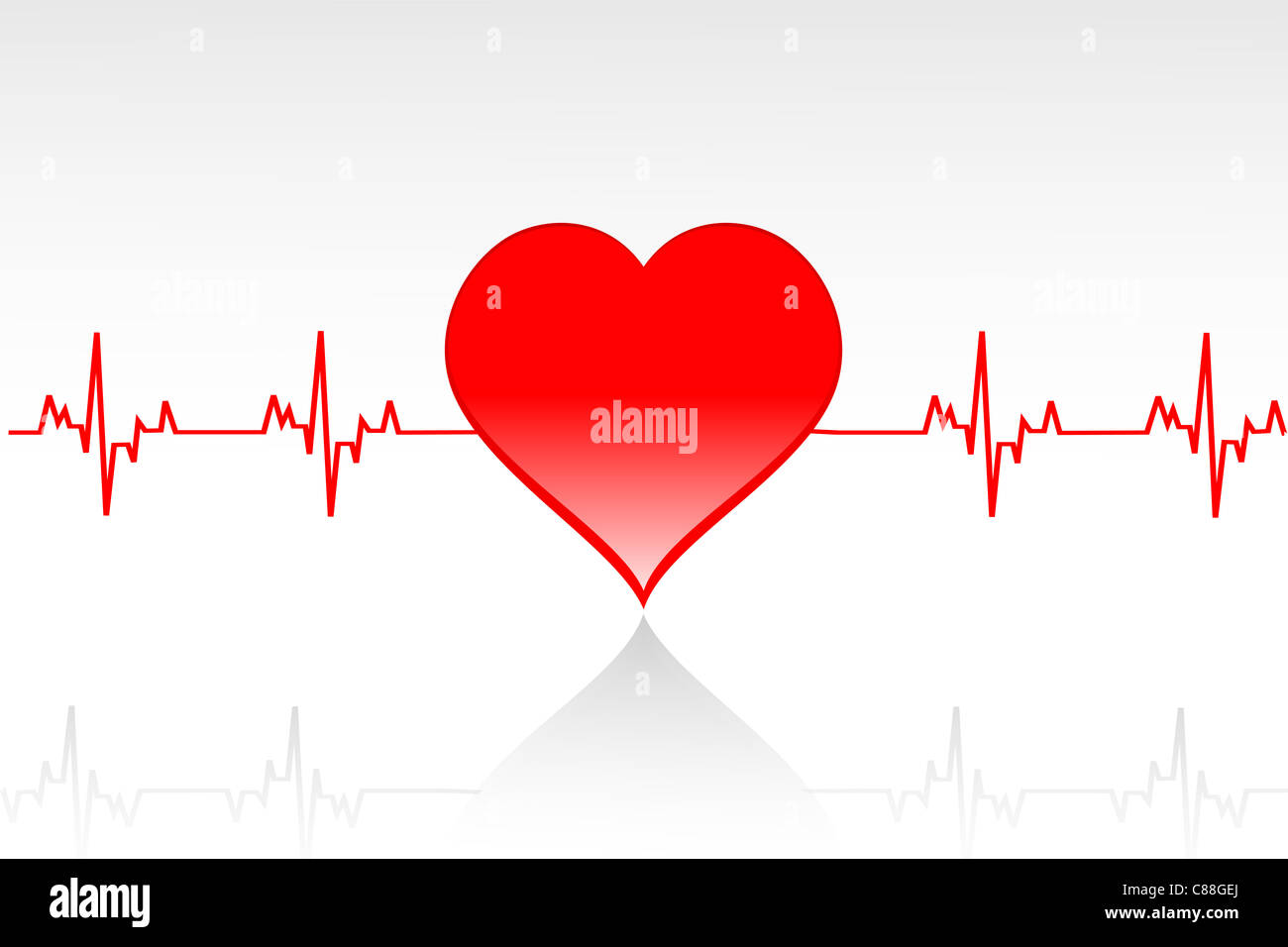 illustration of vector heart with life line running across Stock Photo ...