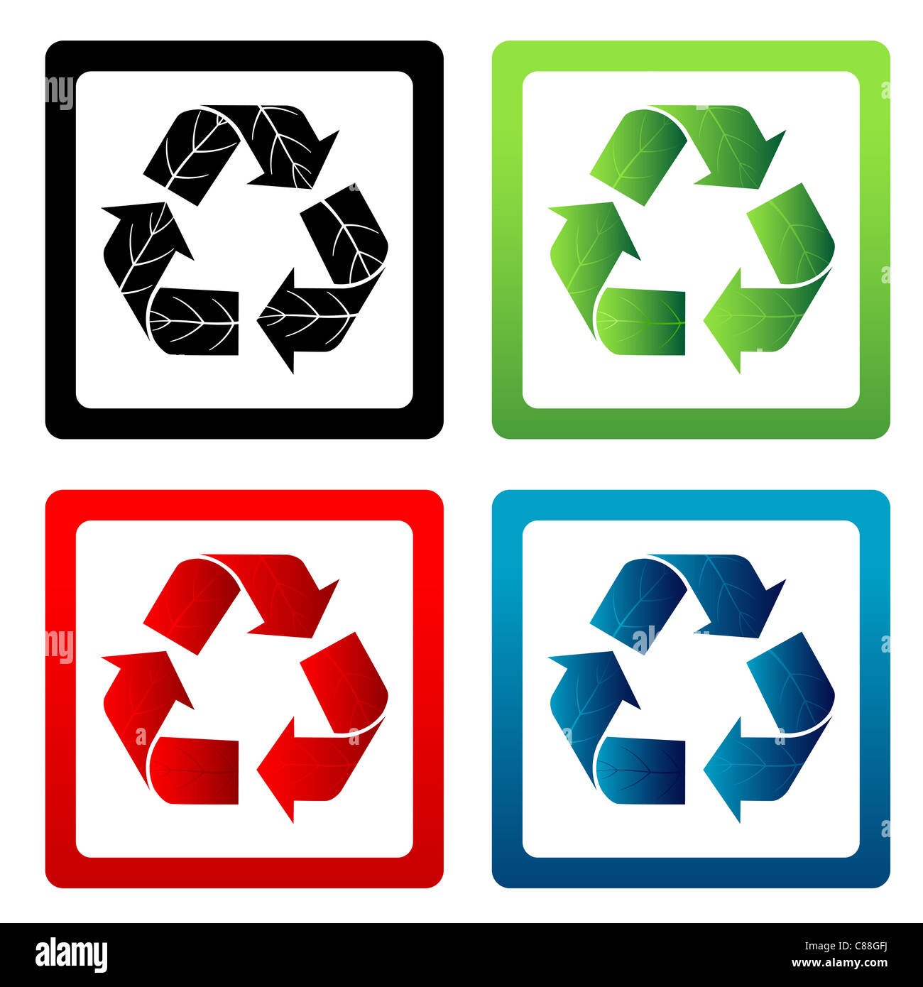 illustration of set of vector recycle symbols Stock Photo - Alamy
