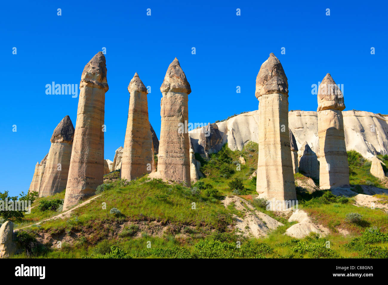 The Fairy Chimneys of Love Valley - Cappadocia Turkey Stock Photo - Alamy