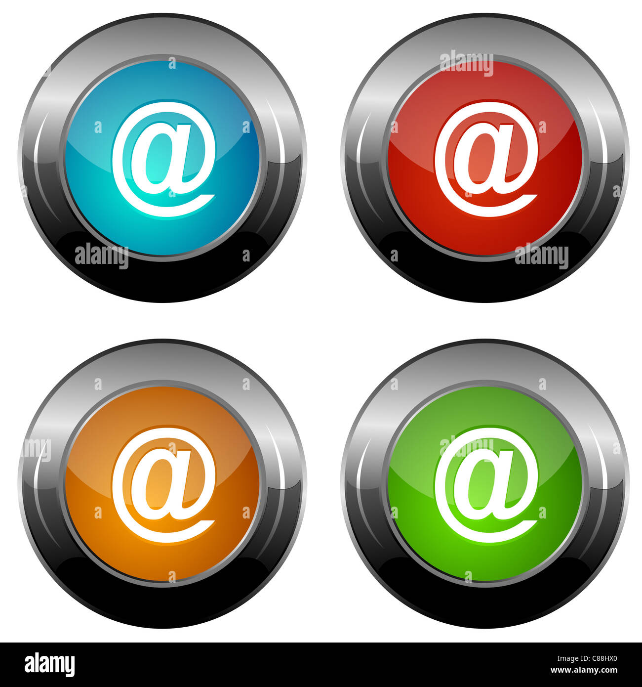set of vector email icon on an isolated white background Stock Photo ...