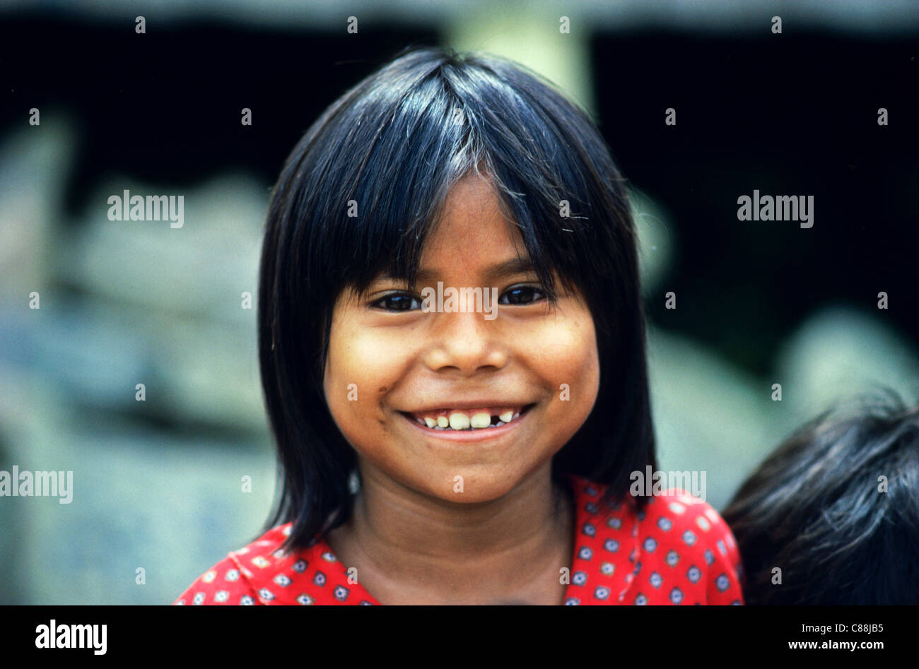 Manaus, Brazil. Smiling caboclo girl with a toothy grin Stock Photo - Alamy