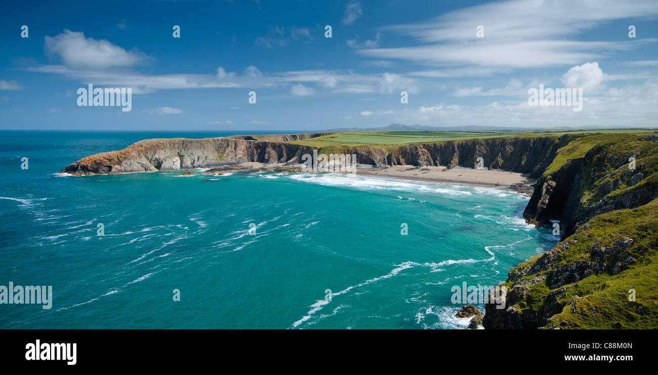 Coast Path with Traeth Llyfn in background Abereiddy Saint Davids ...