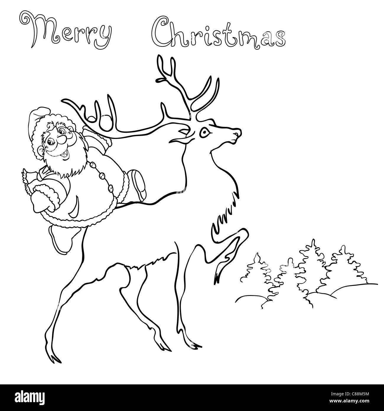 Rides his reindeer sleigh Cut Out Stock Images & Pictures - Alamy