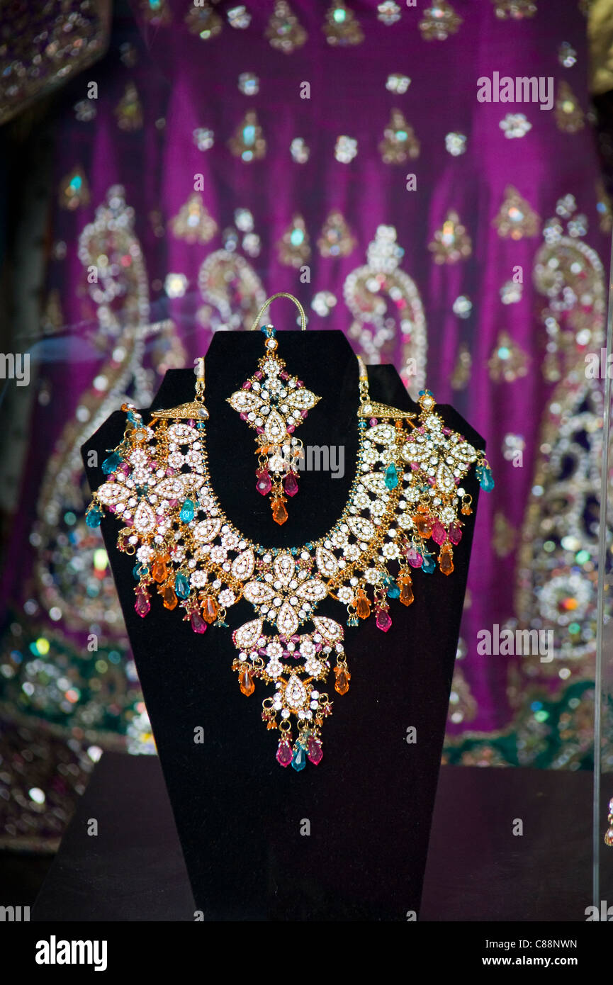 Necklace in shop window on Devon Avenue in Chicago's Indian ...