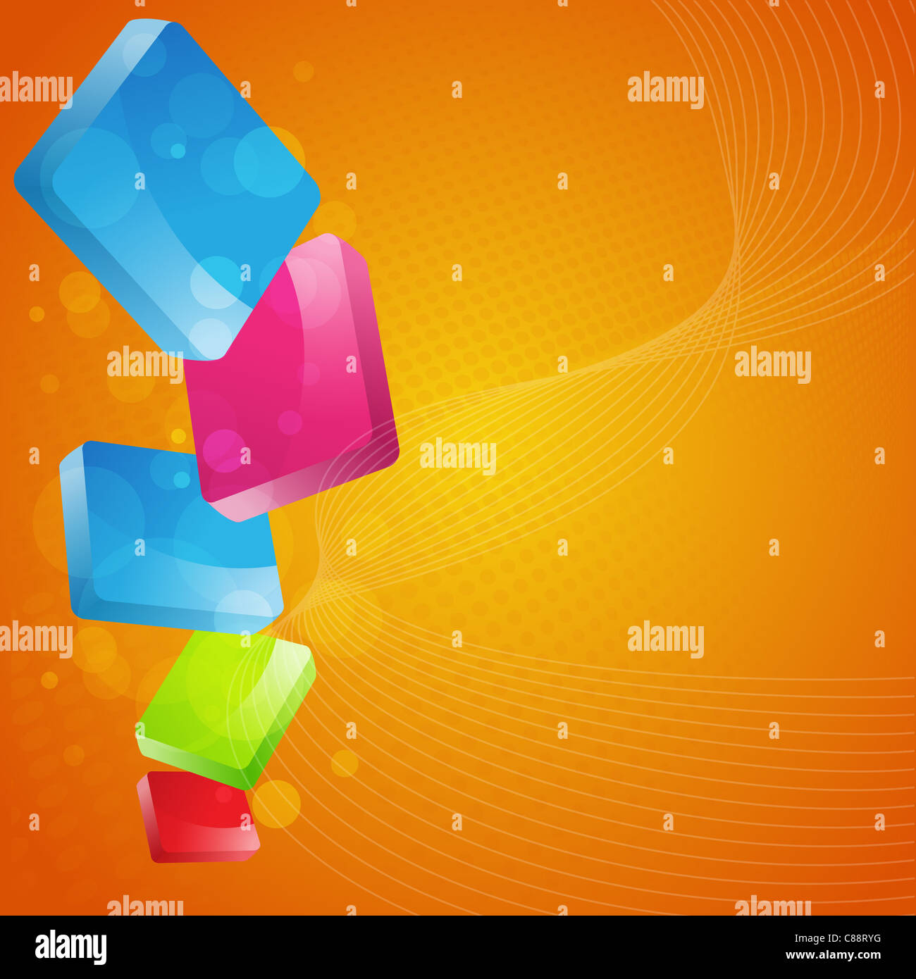illustration of abstract vector background with colorful blocks and ...