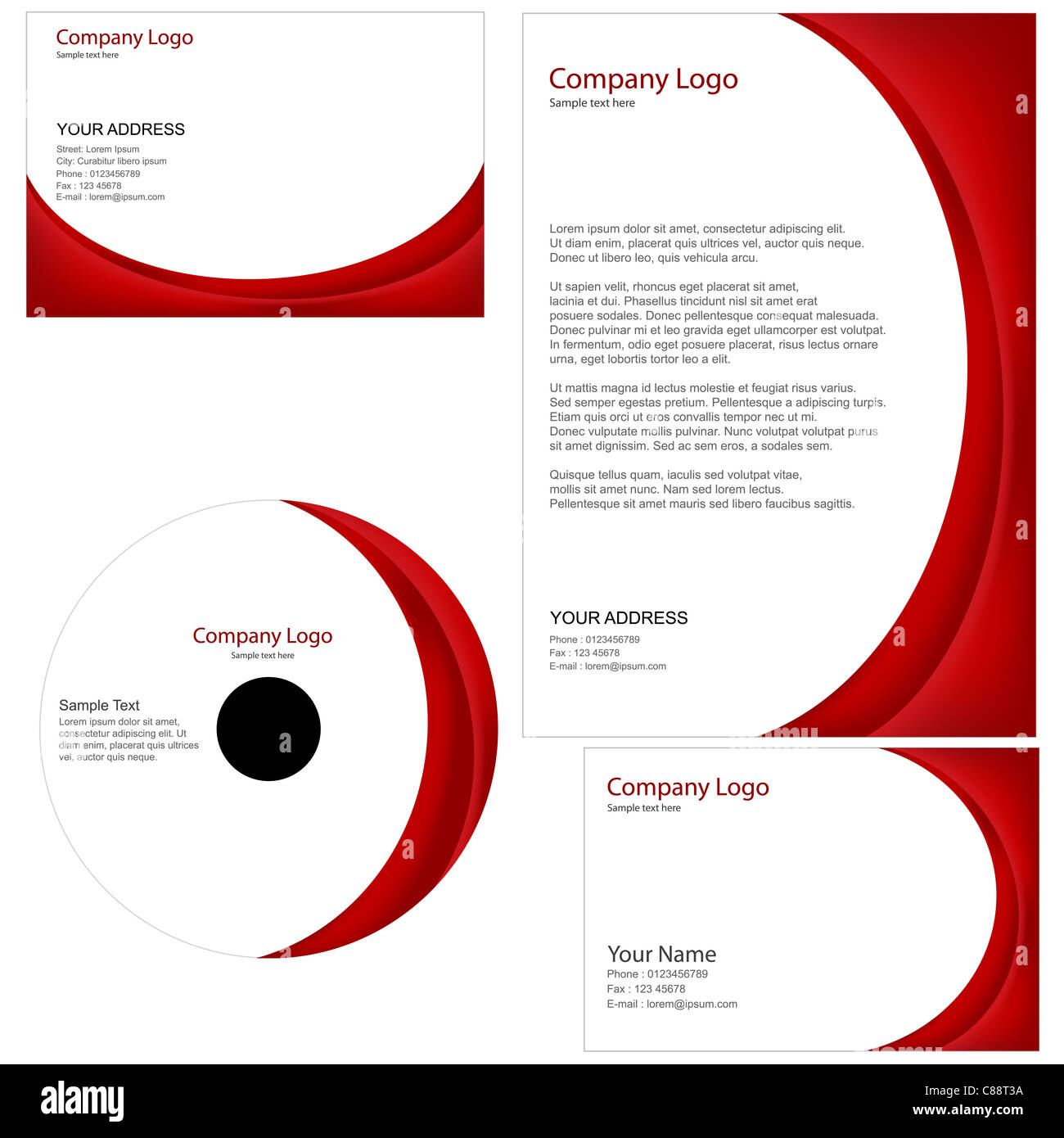 set of business templates including business card,cd cover and ...