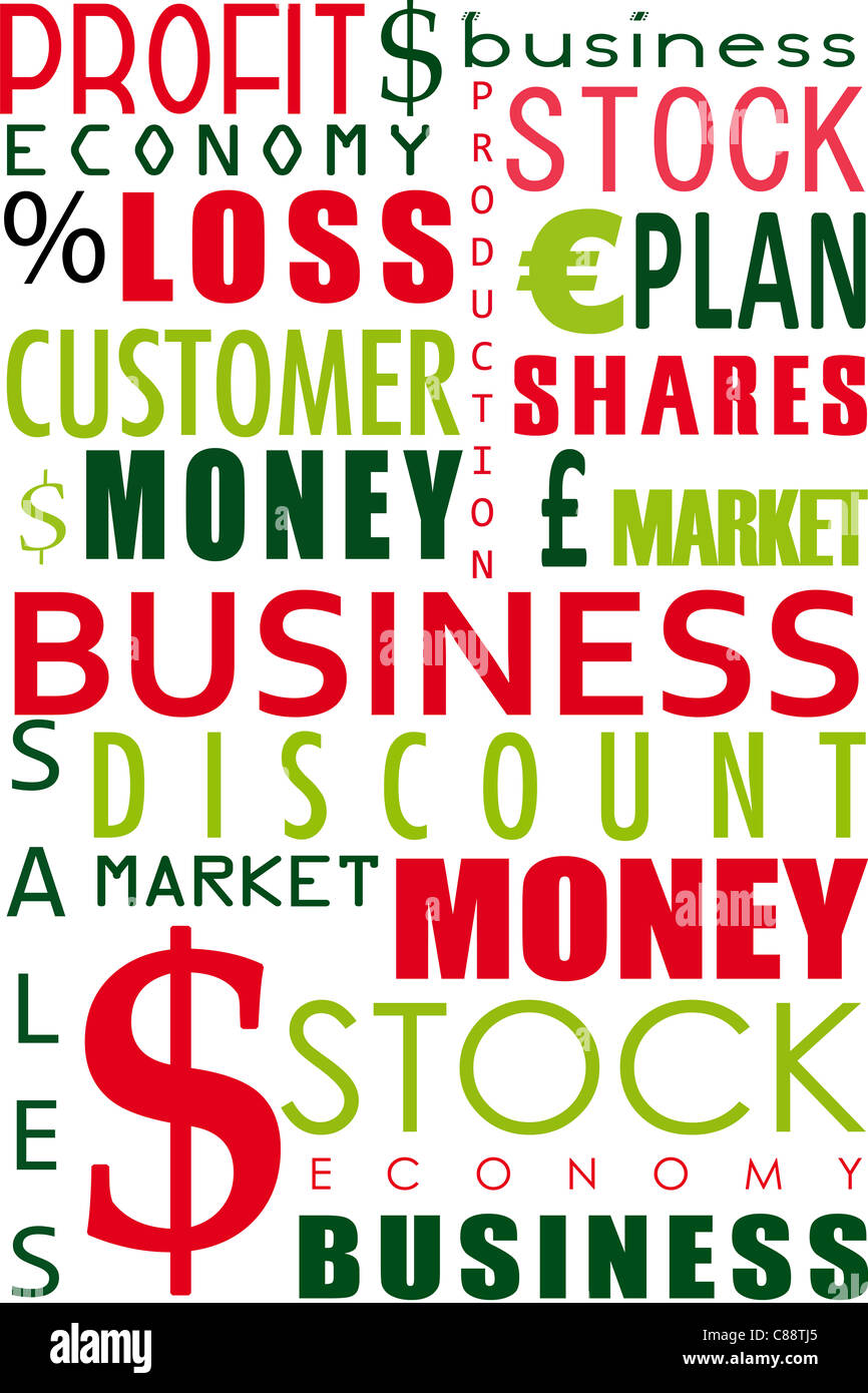 illustration of business word collage on white background Stock Photo ...