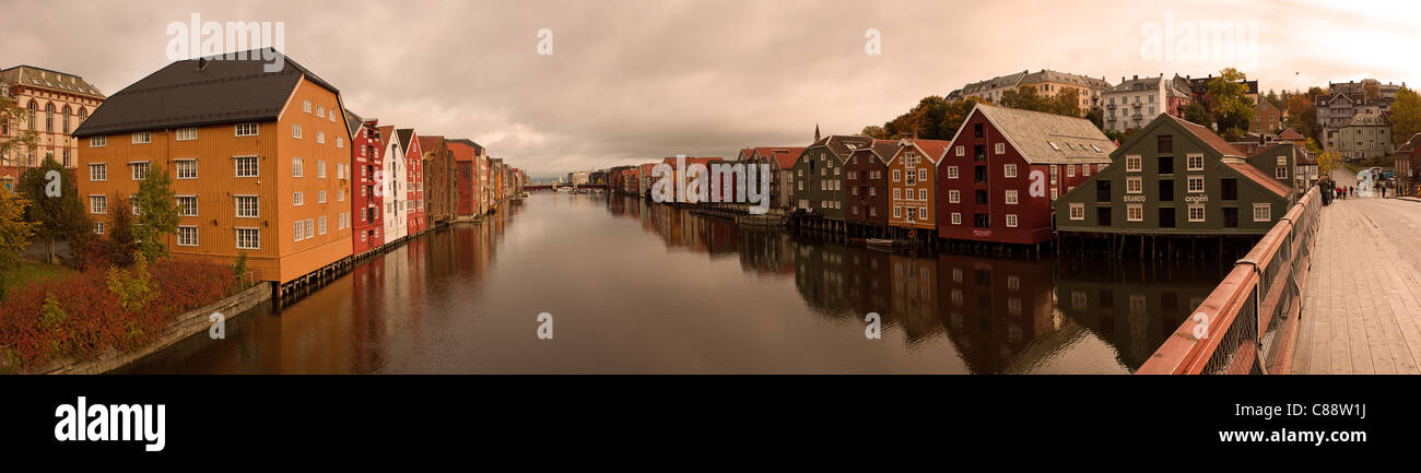 Panorama from Nidelven, Trondheim Stock Photo - Alamy