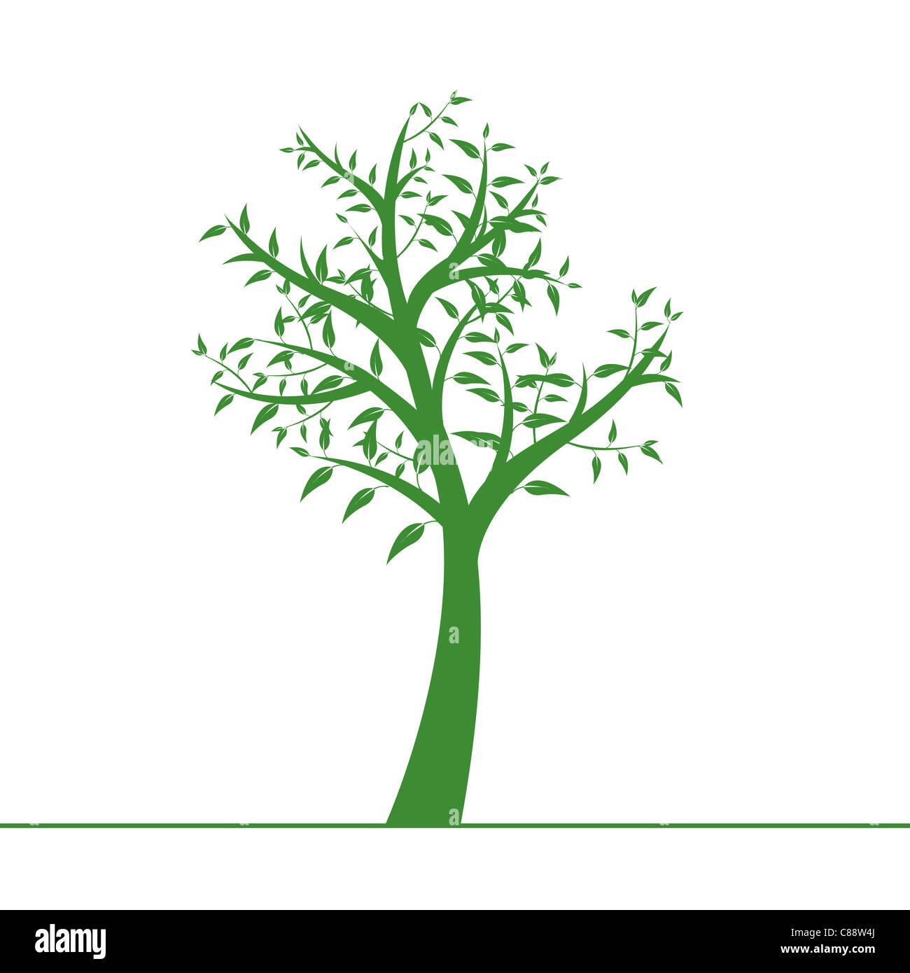 illustration of vector tree on white background Stock Photo - Alamy