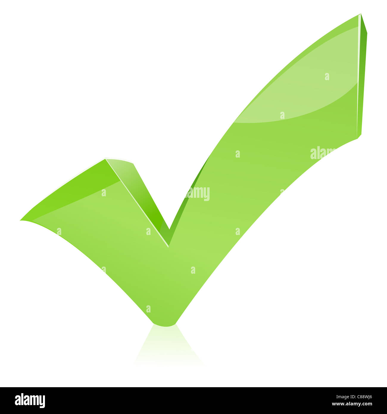 green check mark isolated on white Stock Photo - Alamy