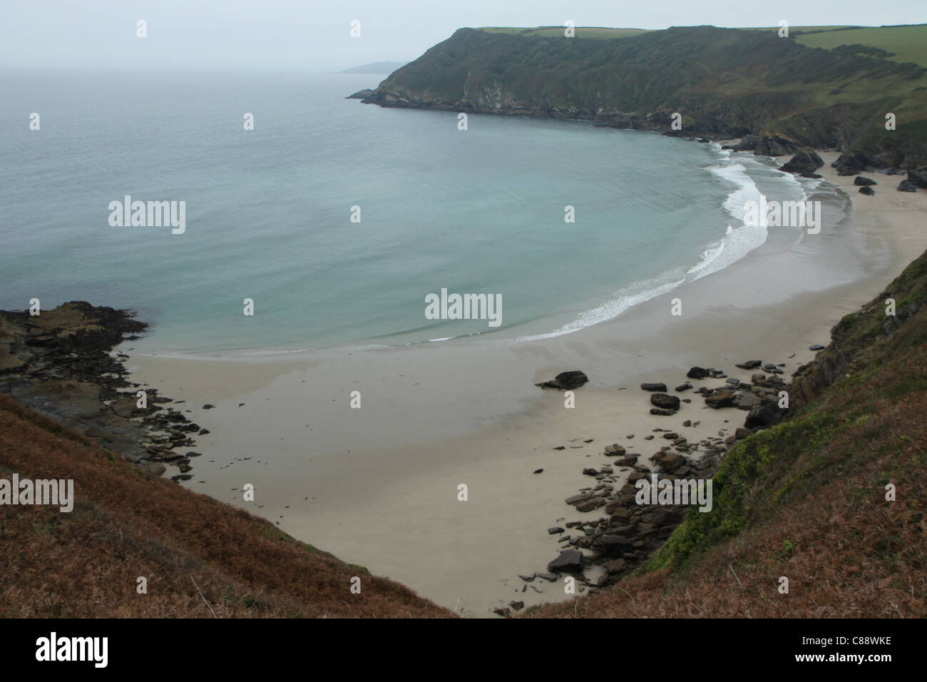 Lantic Bay Beach, South Cornwall, England UK Stock Photo - Alamy