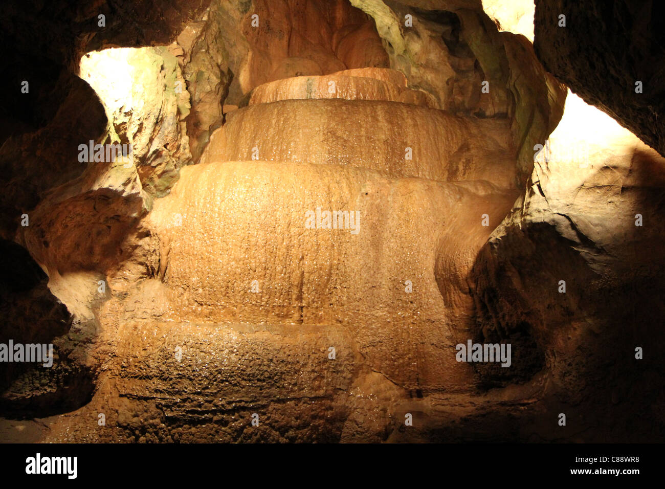 Rock formation in the Cheddar Caves, Cheddar, Somerset, England UK ...