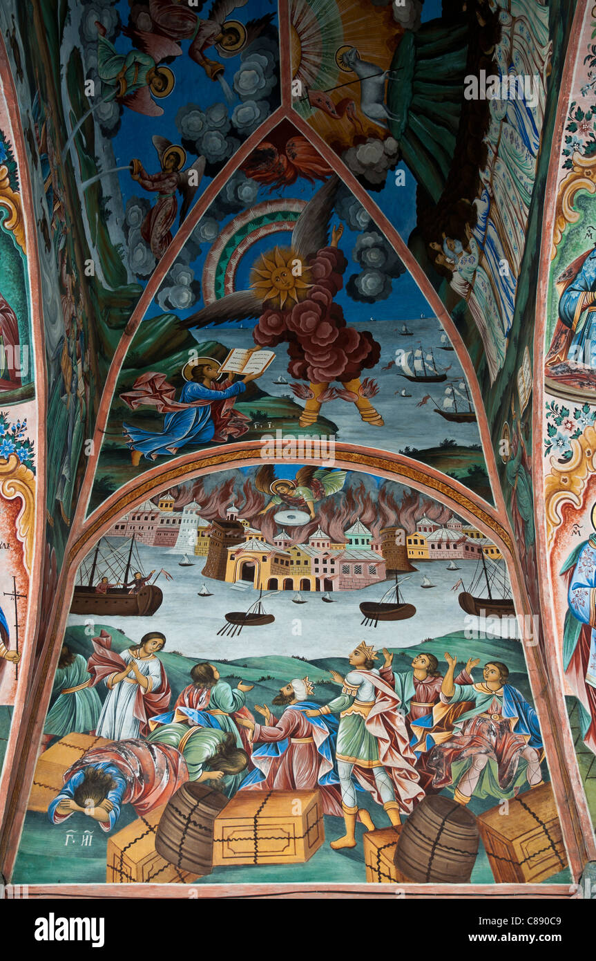 Bulgaria Rila Monastery orthodox religious monument icon painting Stock ...