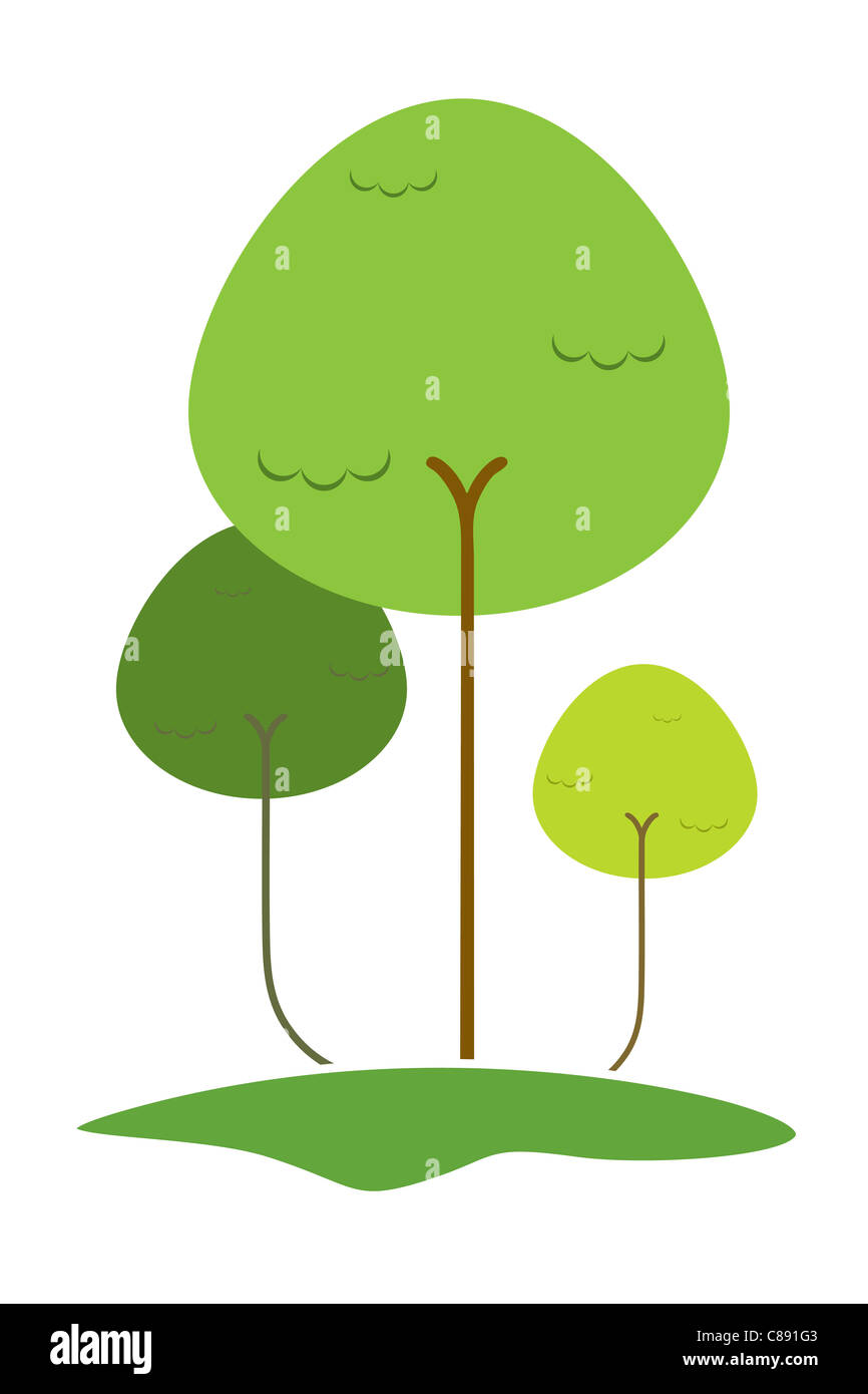 illustration of vector tree on isolated background Stock Photo - Alamy