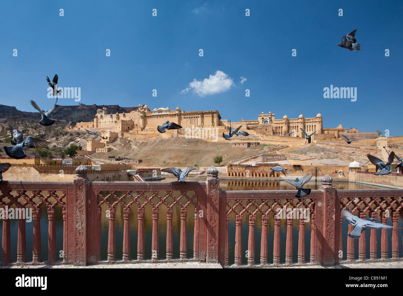 The Amber Fort a Rajput fort built 16th Century and Jaigarh Fort behind ...