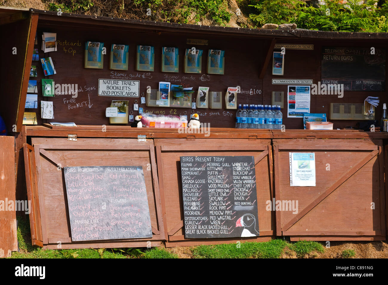 Visitor Notice Board on Skomer Pembrokeshire Wales Stock Photo - Alamy