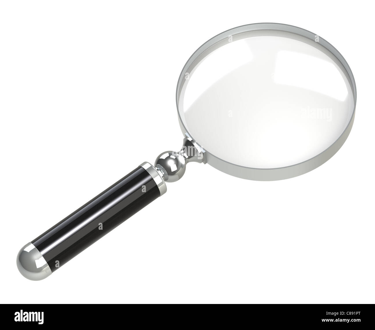Magnifying glass. Metal, isolated Stock Photo - Alamy