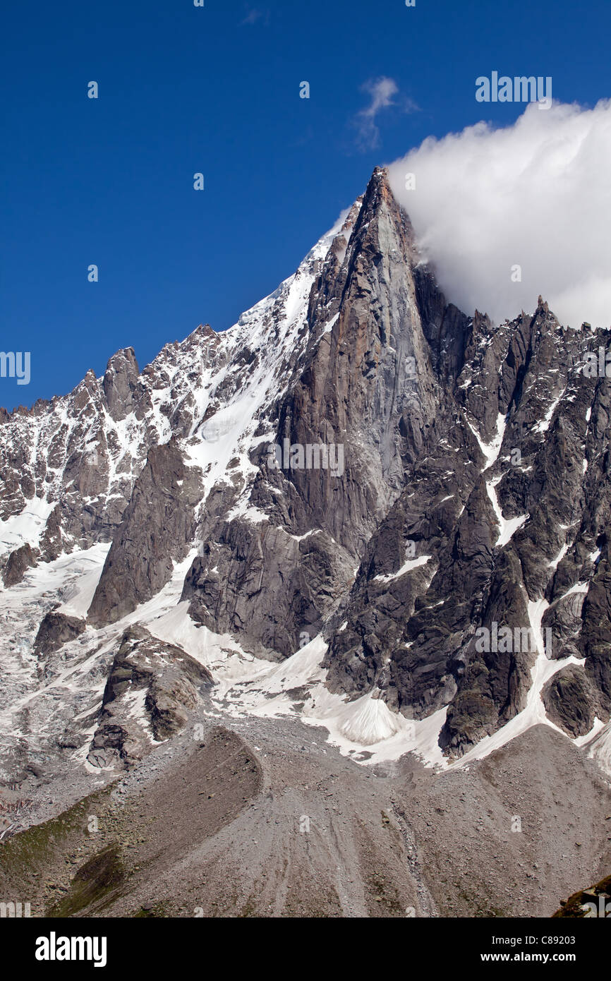 Chamonix: Plan de l'Aguille - Montenvers Trek: Petit Dru Stock Photo ...