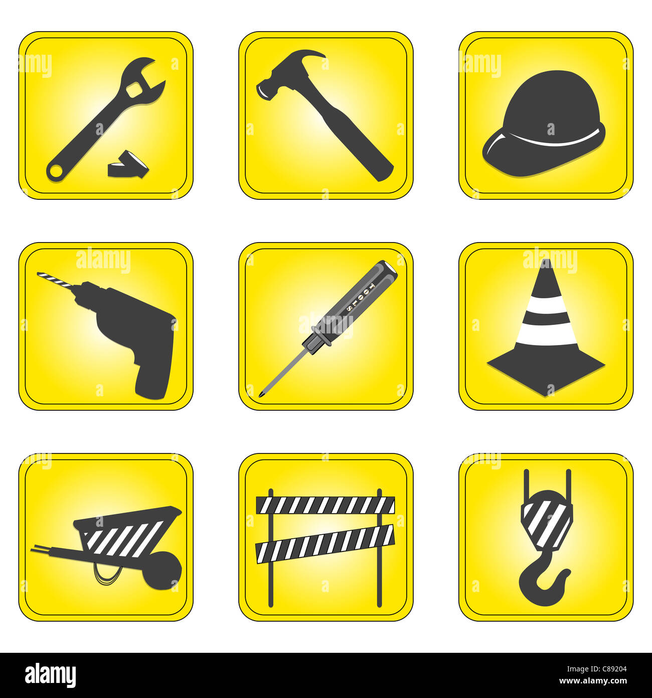 illustration of set of under construction icons Stock Photo - Alamy