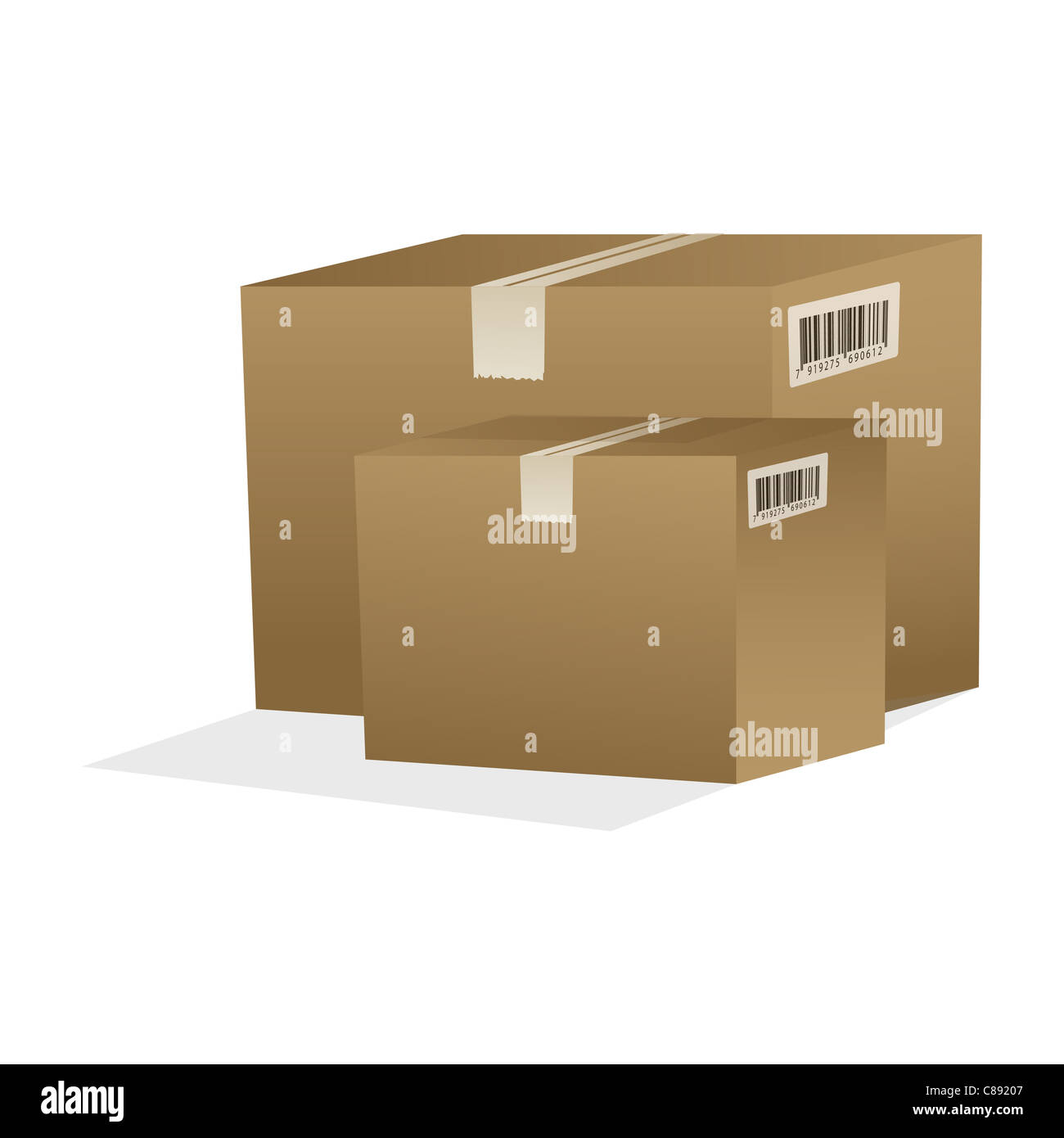 illustration of cardboard boxes on isolated background Stock Photo - Alamy