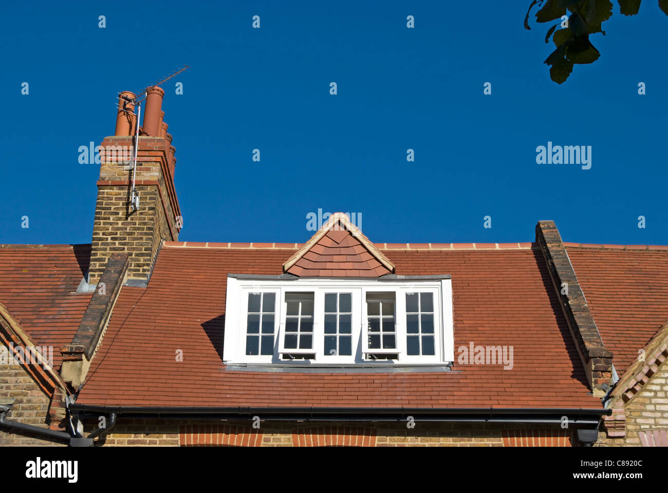 roof detail of house in bedford park, chiswick, london, with dormer ...