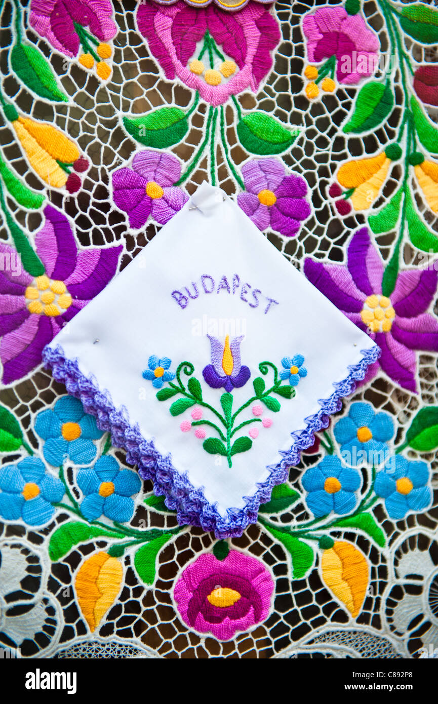 Embroidered Souvenirs - Budapest, Hungary Stock Photo - Alamy