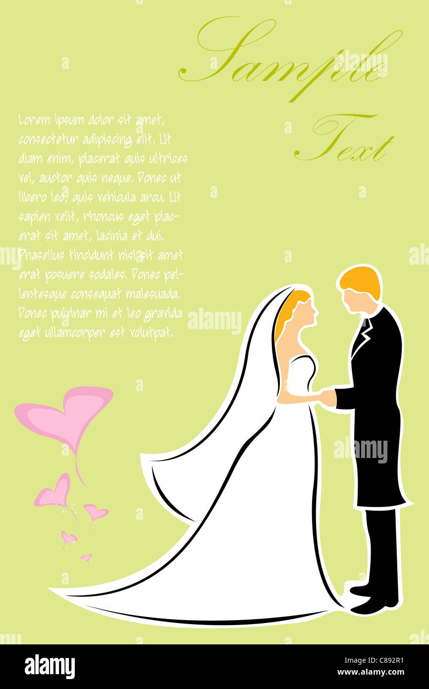 illustration of happy wedding couple Stock Photo - Alamy
