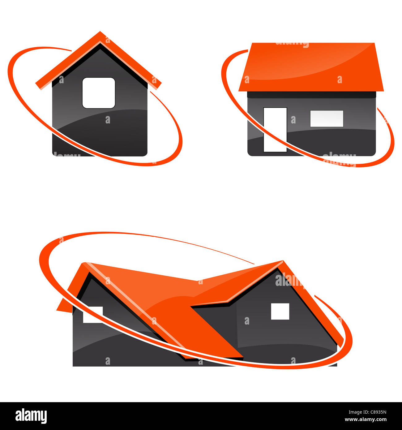 illustration of different home icons on isolated white background Stock ...