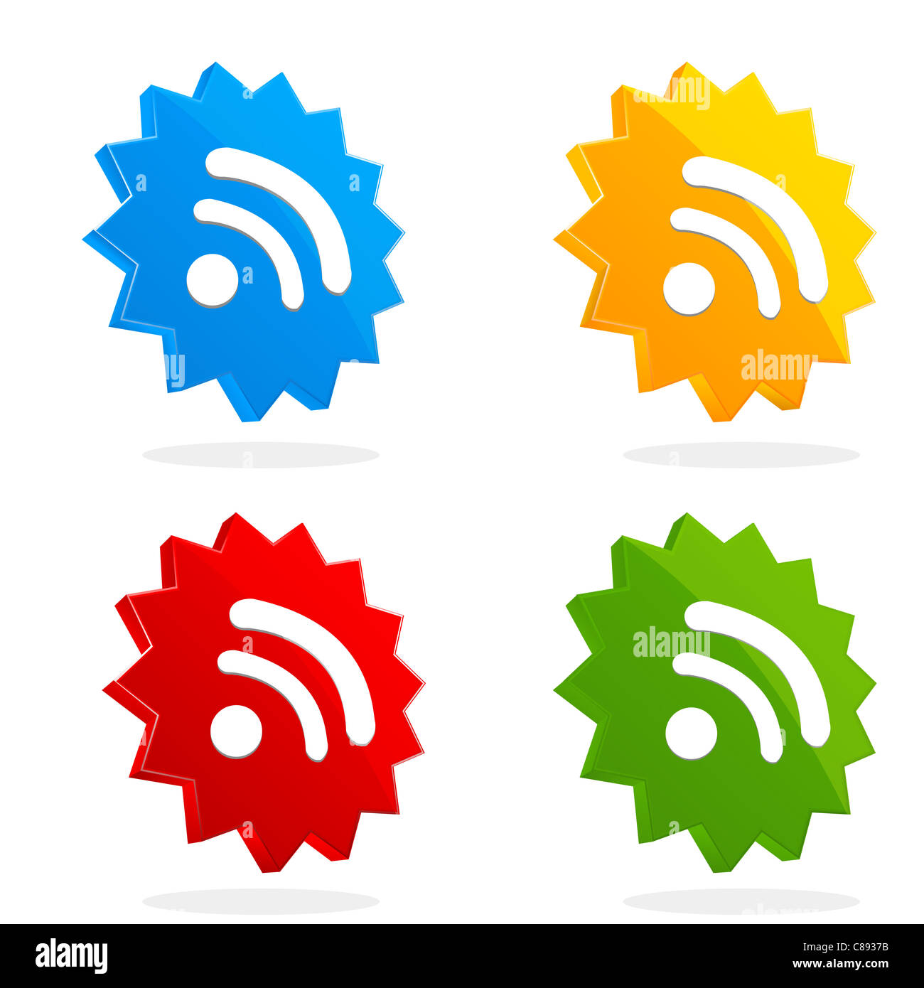 illustration of set of rss icon on white isolated background Stock ...