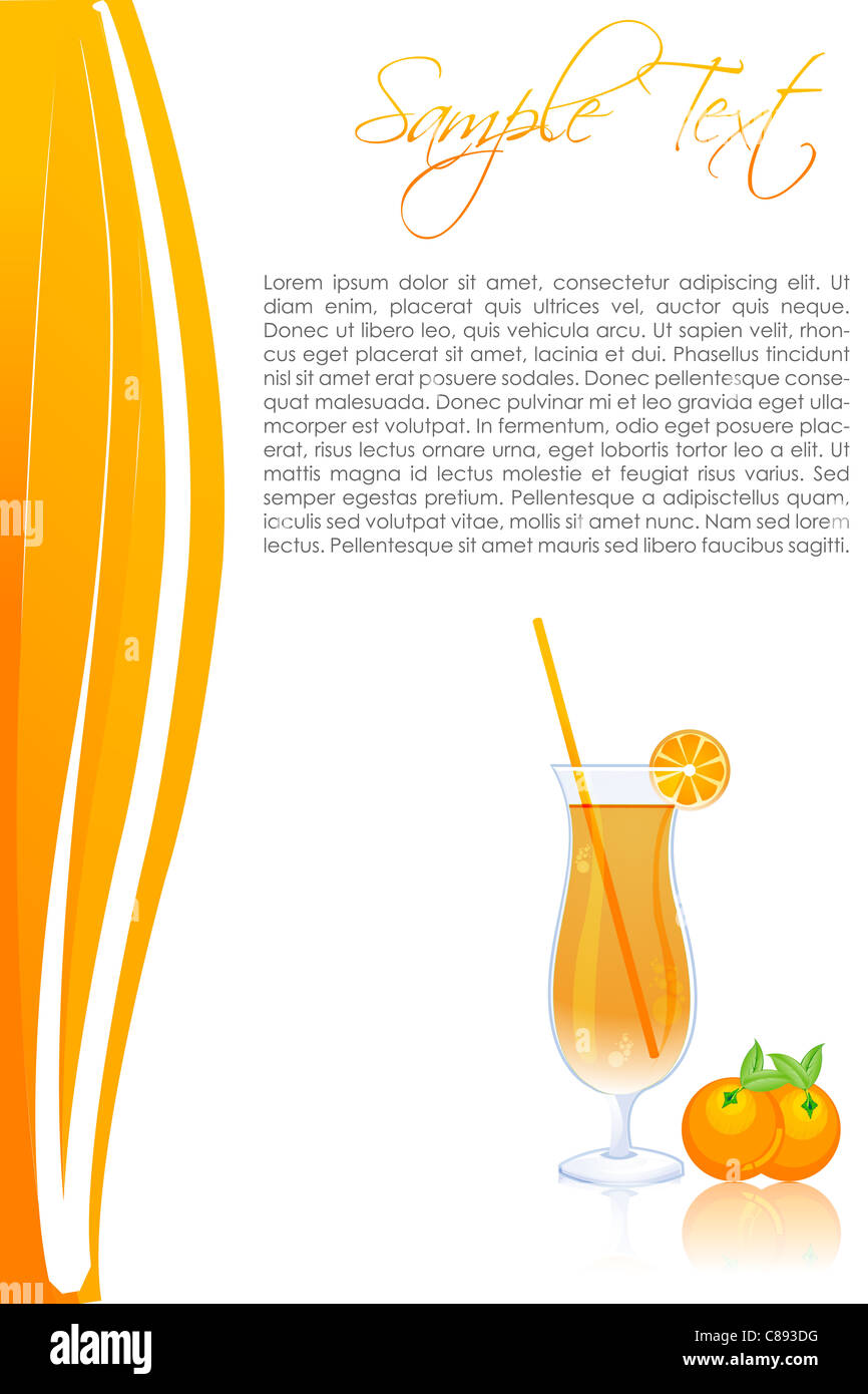 illustration of orange juice on text template Stock Photo - Alamy