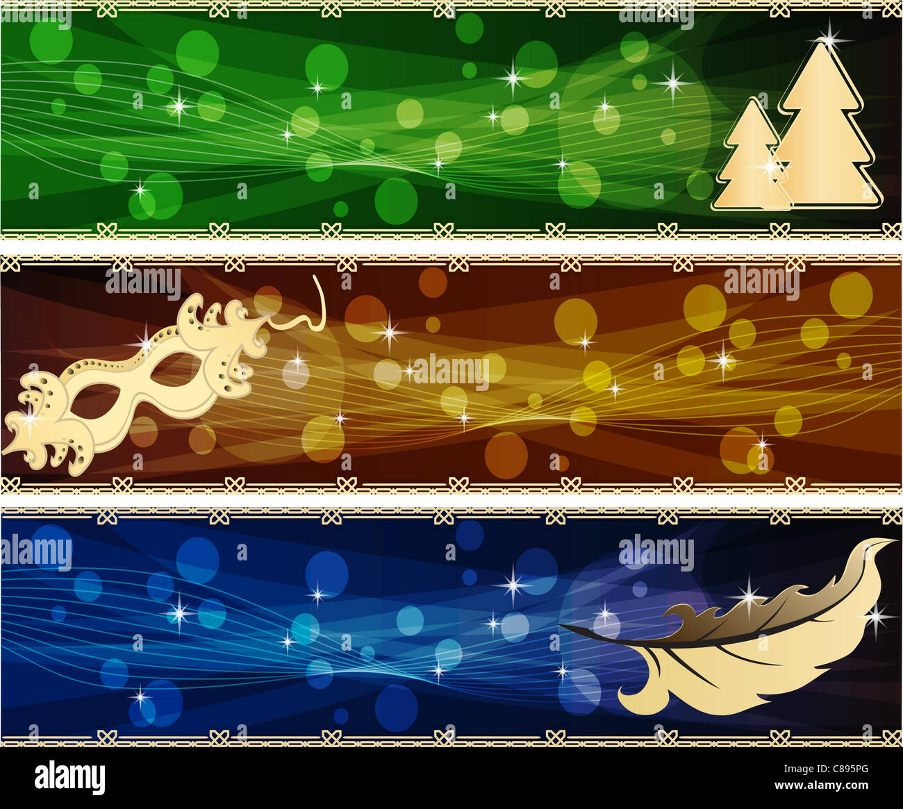 set of holiday banners Stock Photo - Alamy