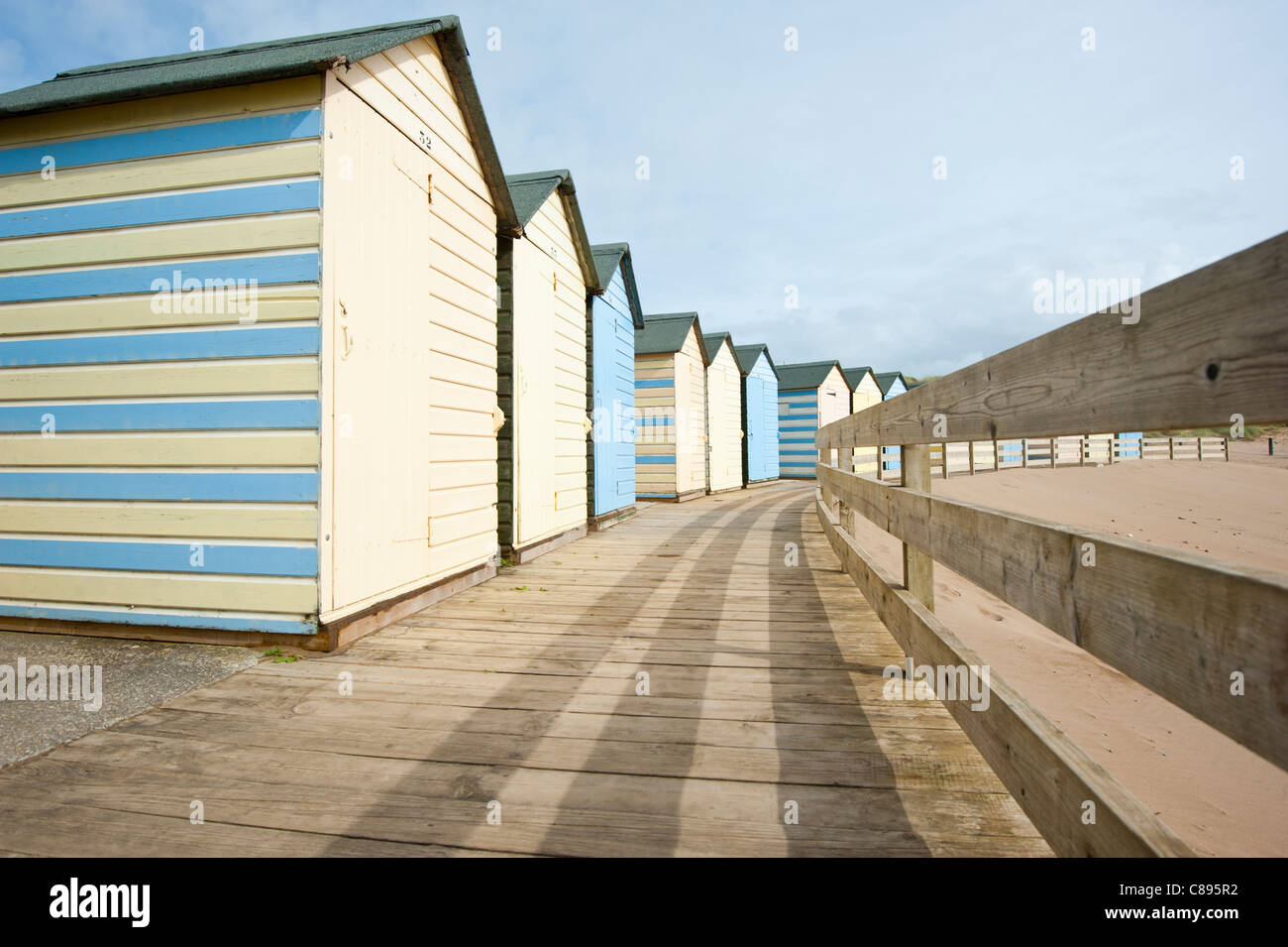 Beach Huts Bude Cornwall Stock Photo - Alamy