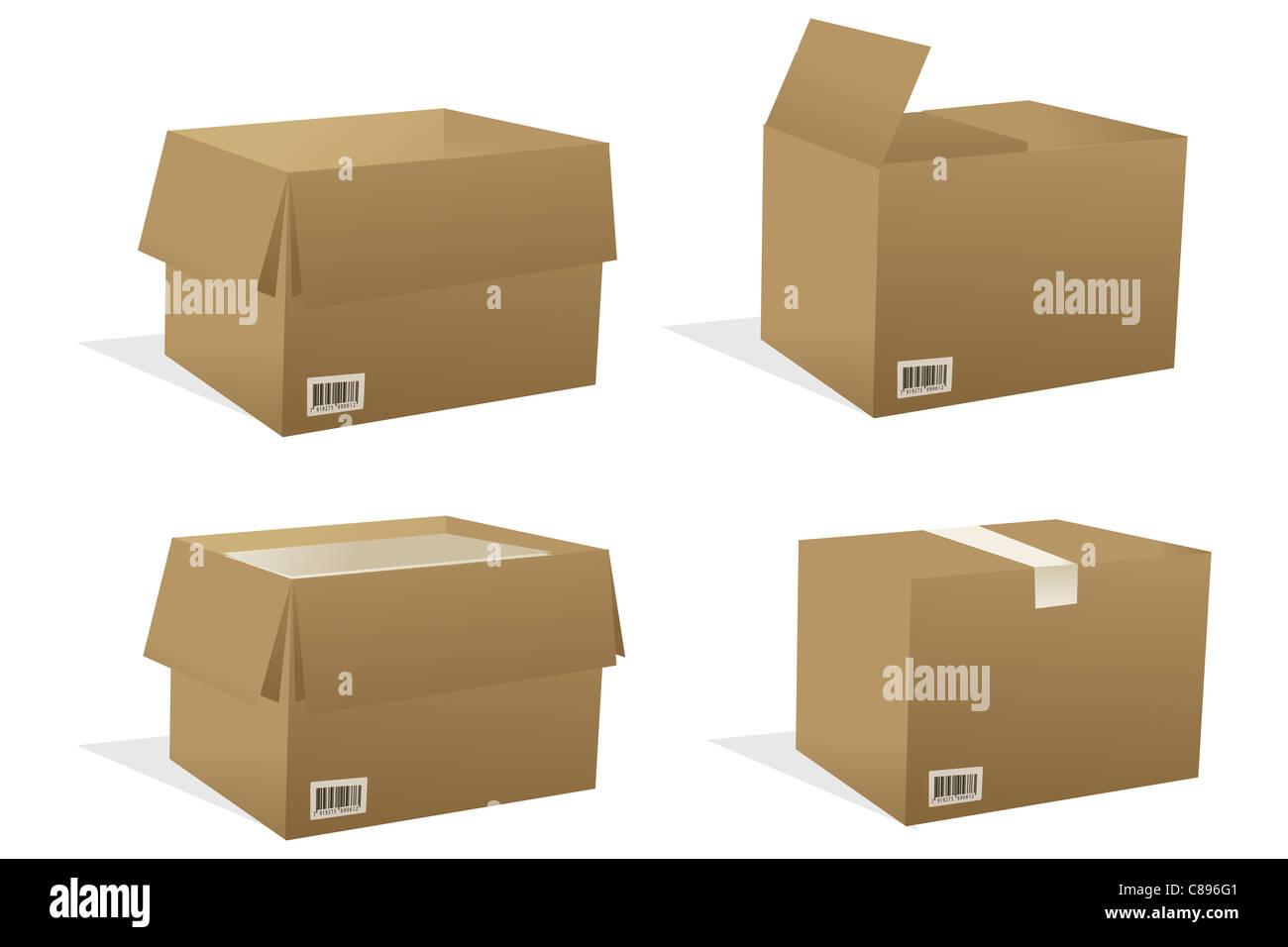 illustration of boxes with white background Stock Photo - Alamy