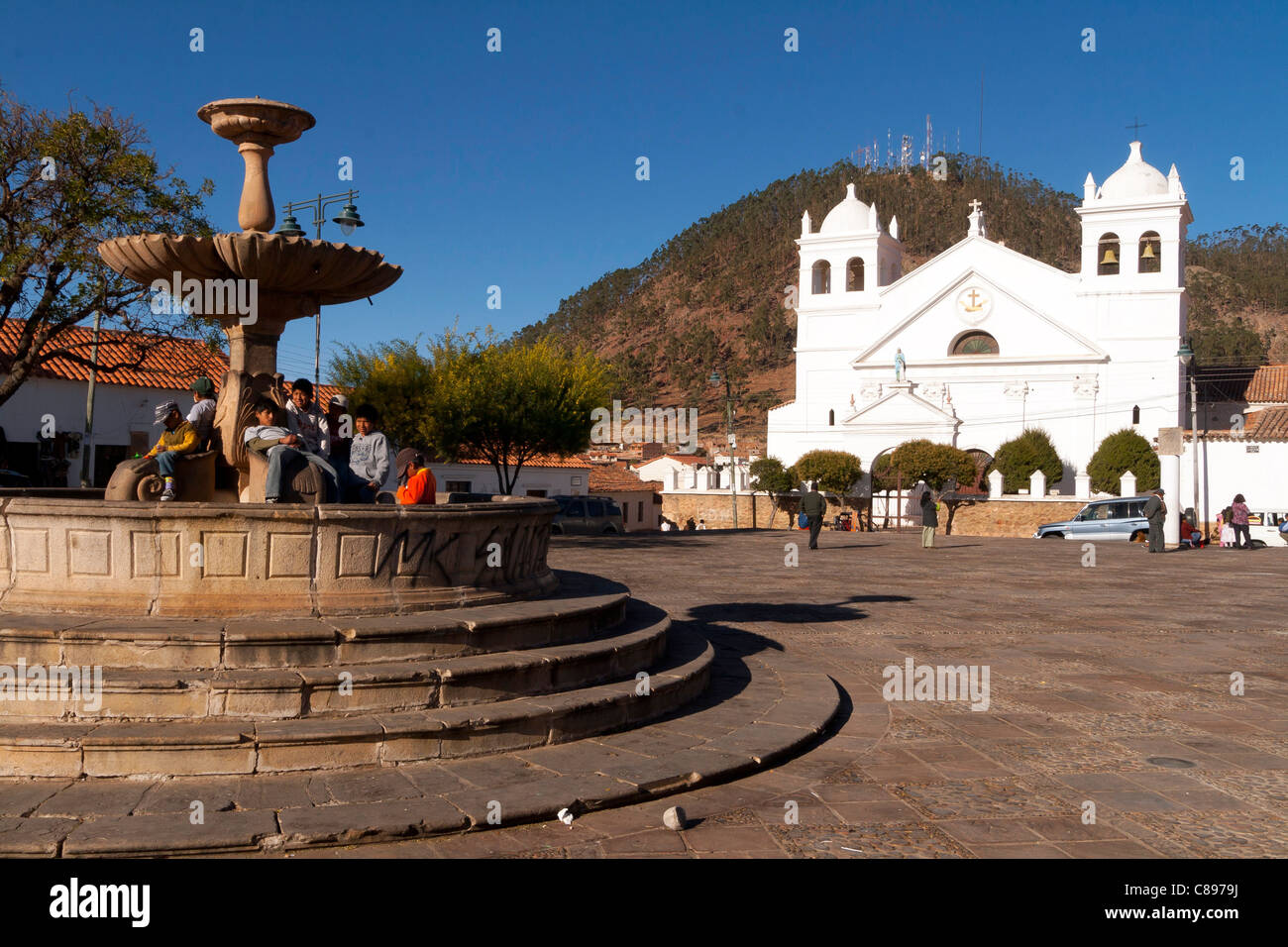 La Recoleta monastery and square, Sucre old city, Bolivia (UNESCO world ...