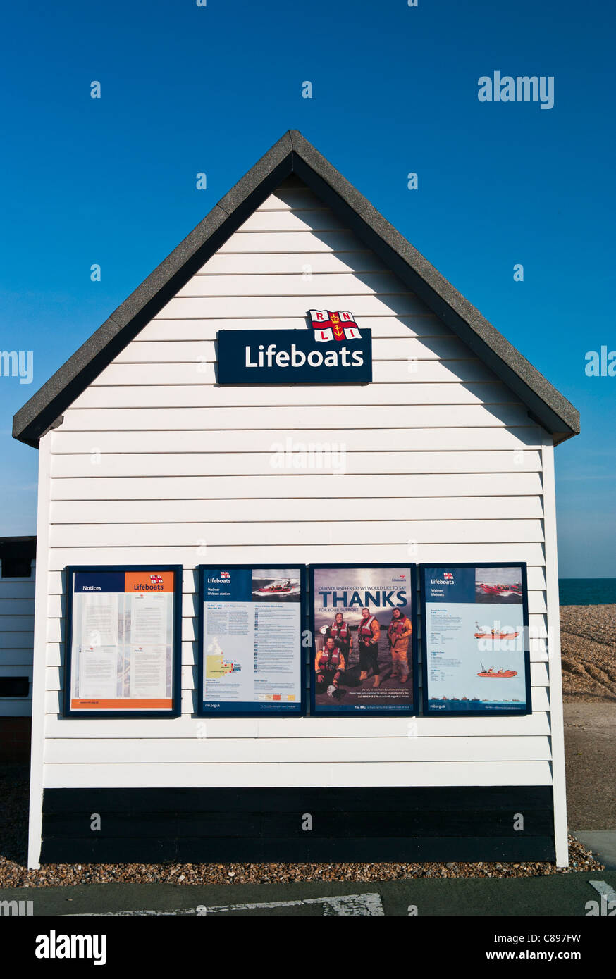 RNLI Lifeboats Hut Walmer Deal Kent Stock Photo - Alamy