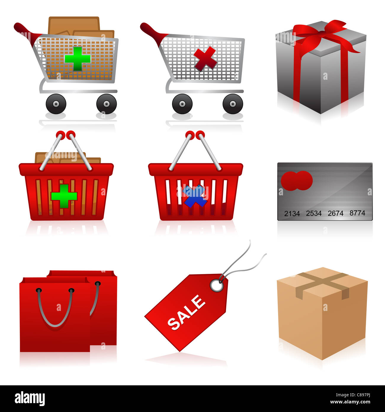 illustration of shopping icons Stock Photo - Alamy